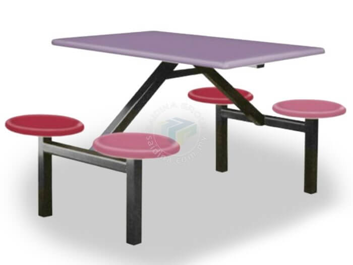 Meja Restoran (Fiber glass) / Medan Selera 4 tempat duduk | Food Court ...