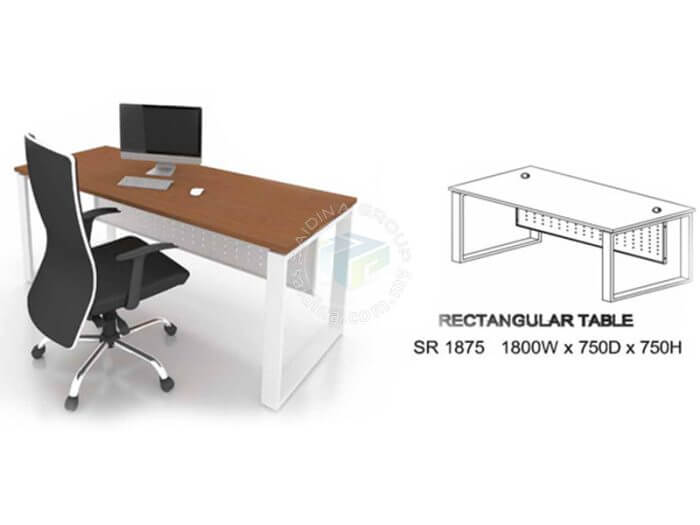 Meja Pejabat Petak dengan Kaki Besi bentuk Empat Segi | Rectangular ...